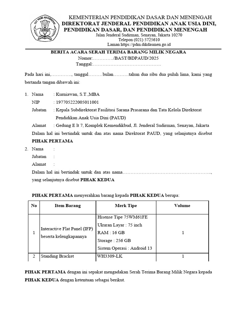 Format Bast Ifp Paud | PDF