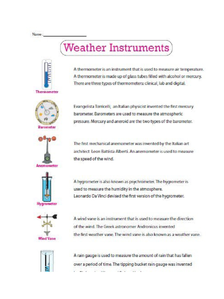 Weather Instruments | PDF