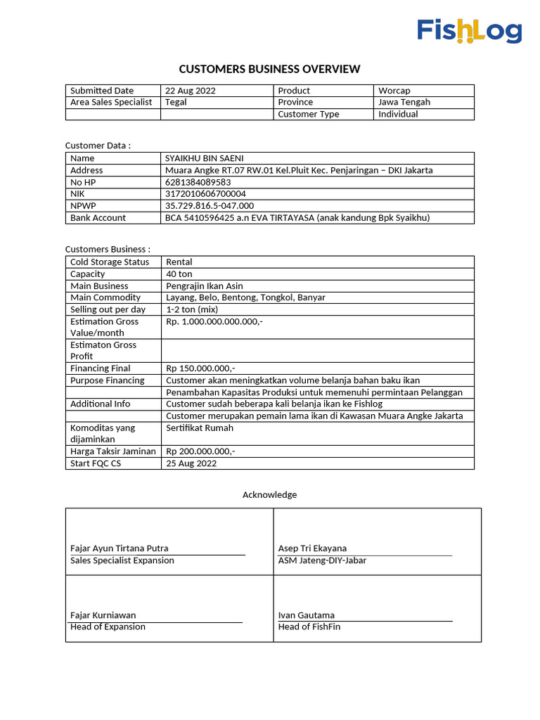 Draft Customer Business Overview | PDF