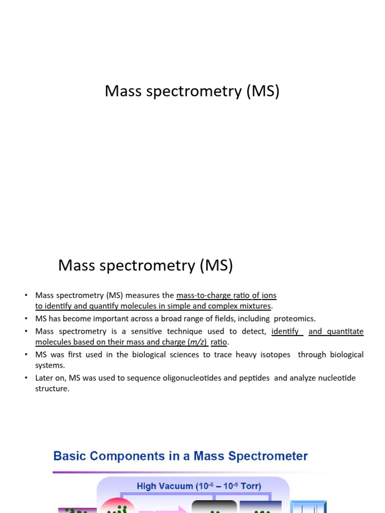 Mass Spectroscopy Final | PDF | Mass Spectrometry | Time Of Flight Mass ...