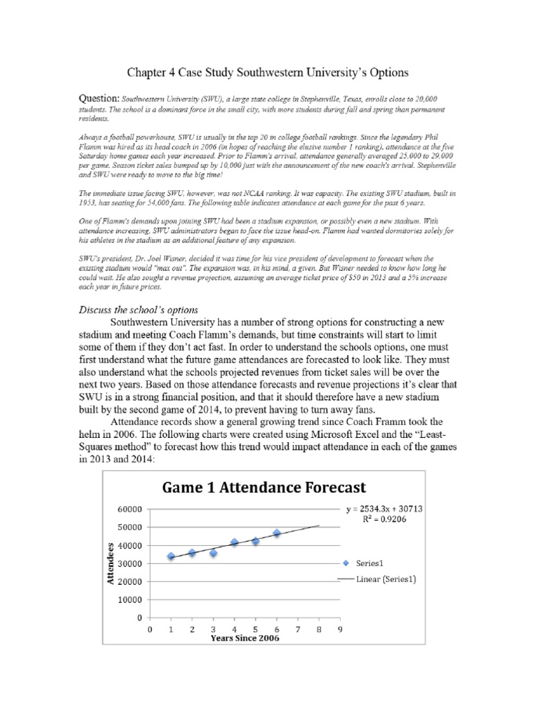 Chapter 4 Case Study Southwestern University's | PDF