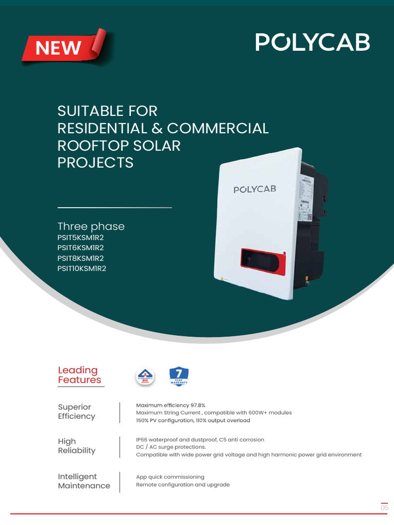 Polycab 5kW Inverter Technical Specs | PDF | Alternating Current ...