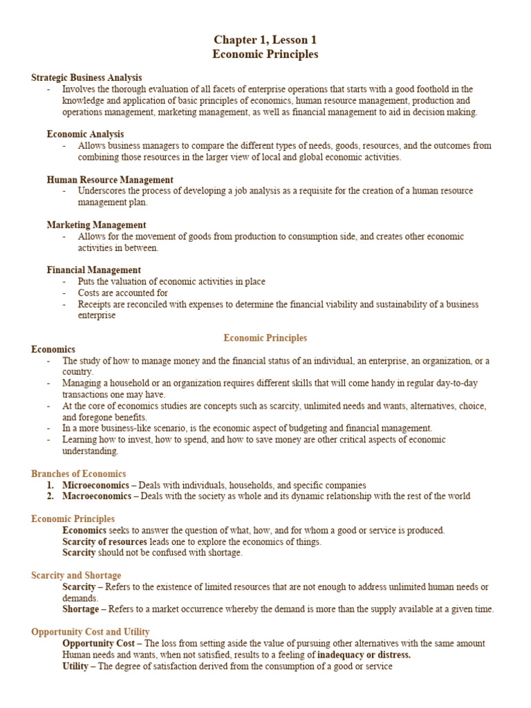 Economic Principles for Business Analysis | PDF | Economics | Utility