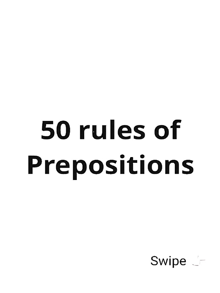 50 Rules of Prepositions | PDF