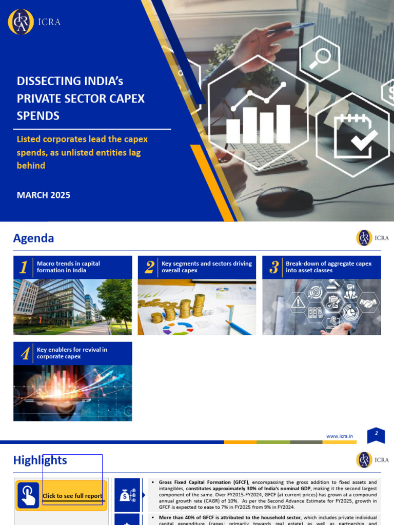 SH 2025 ICRA Private Capex Thematic | PDF | Macroeconomics | Economies
