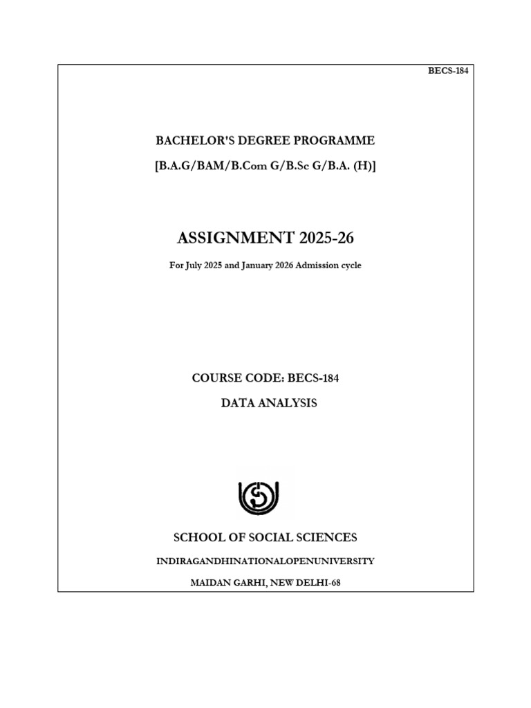 BECS 184 - 2025 26 English | PDF | Data Analysis | Qualitative Research