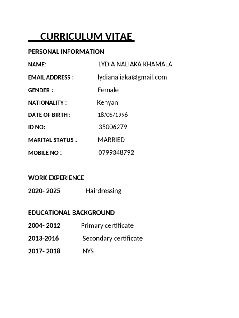 Curriculum Vitae Hussein | PDF