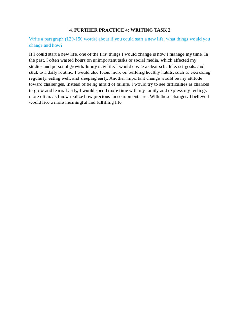 U10.4. Further Practice 4 Writing Task | PDF