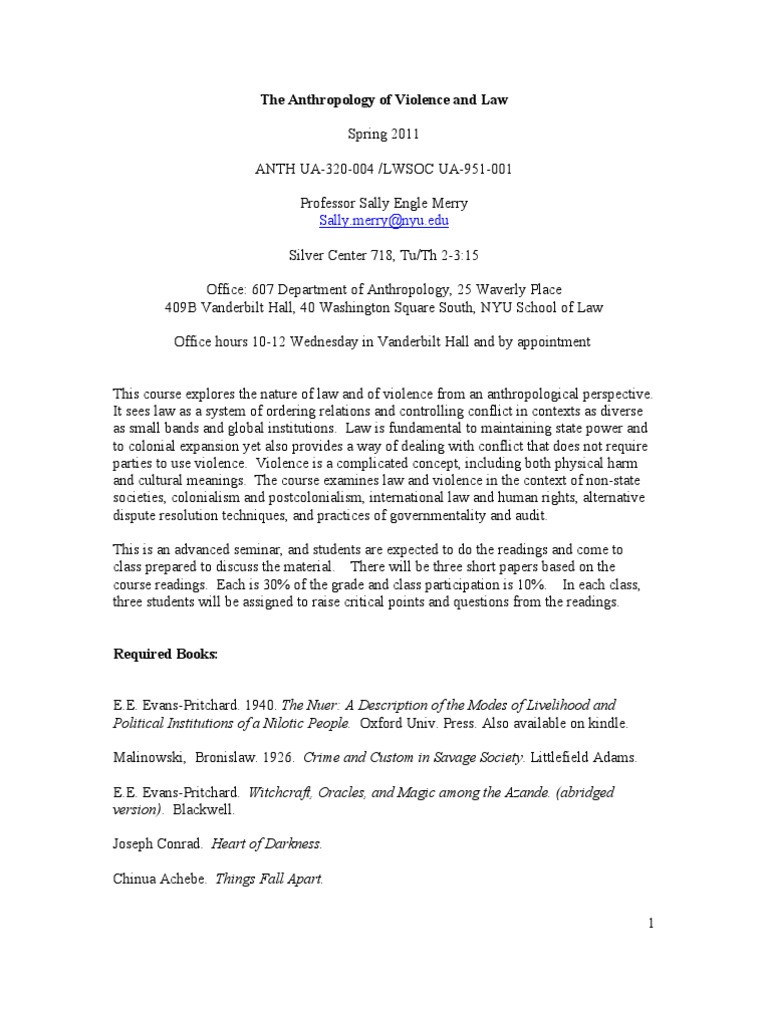 Exploring the Intersections of Law, Violence, and Power: An ...