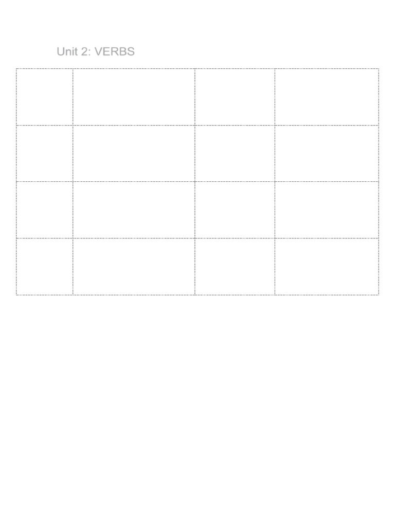 Vocabulary Verbs Unit 2 | PDF