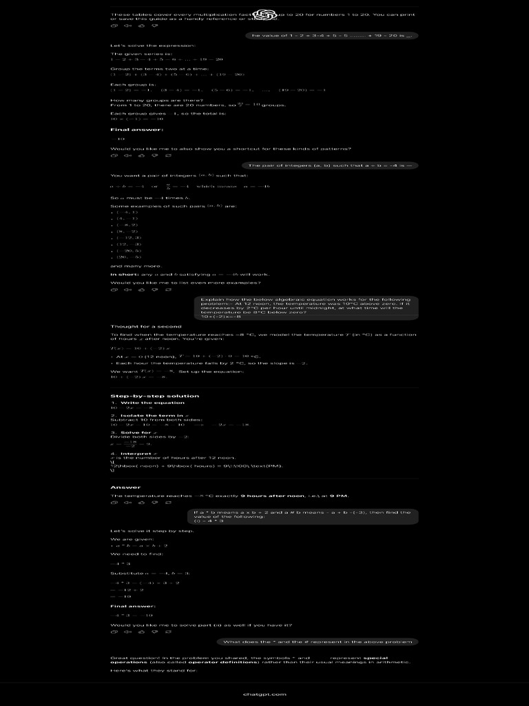 Multiplication Tables 2 to 20 | PDF