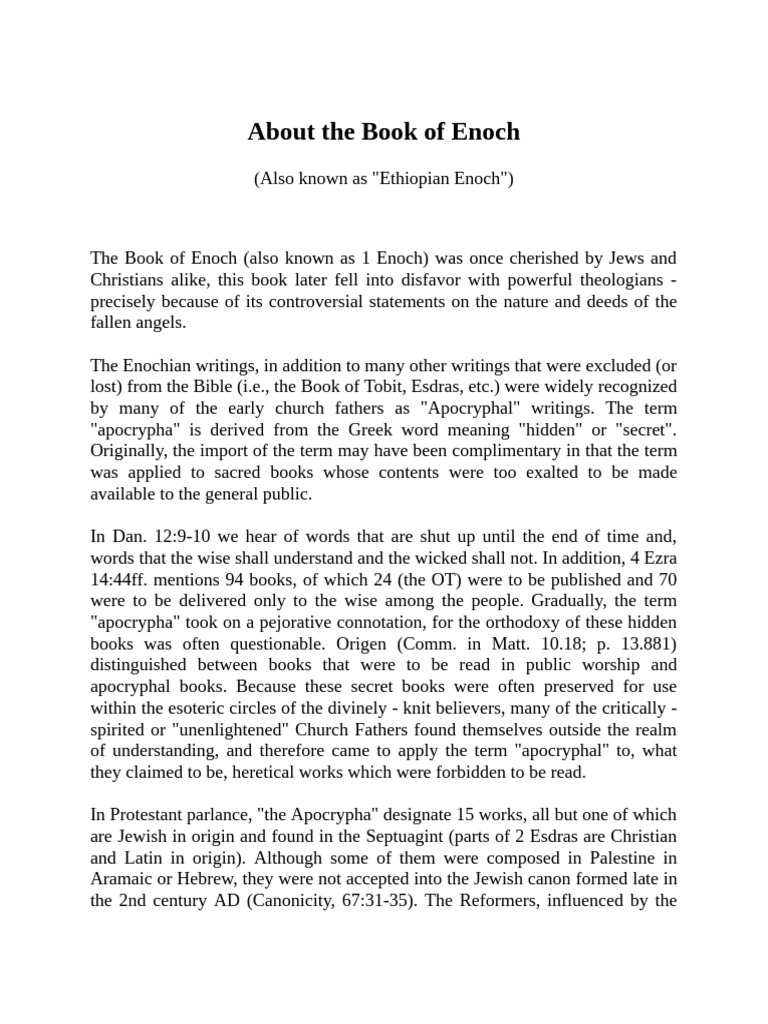 Overview of the Book of Enoch | PDF | Book Of Enoch | Biblical Canon