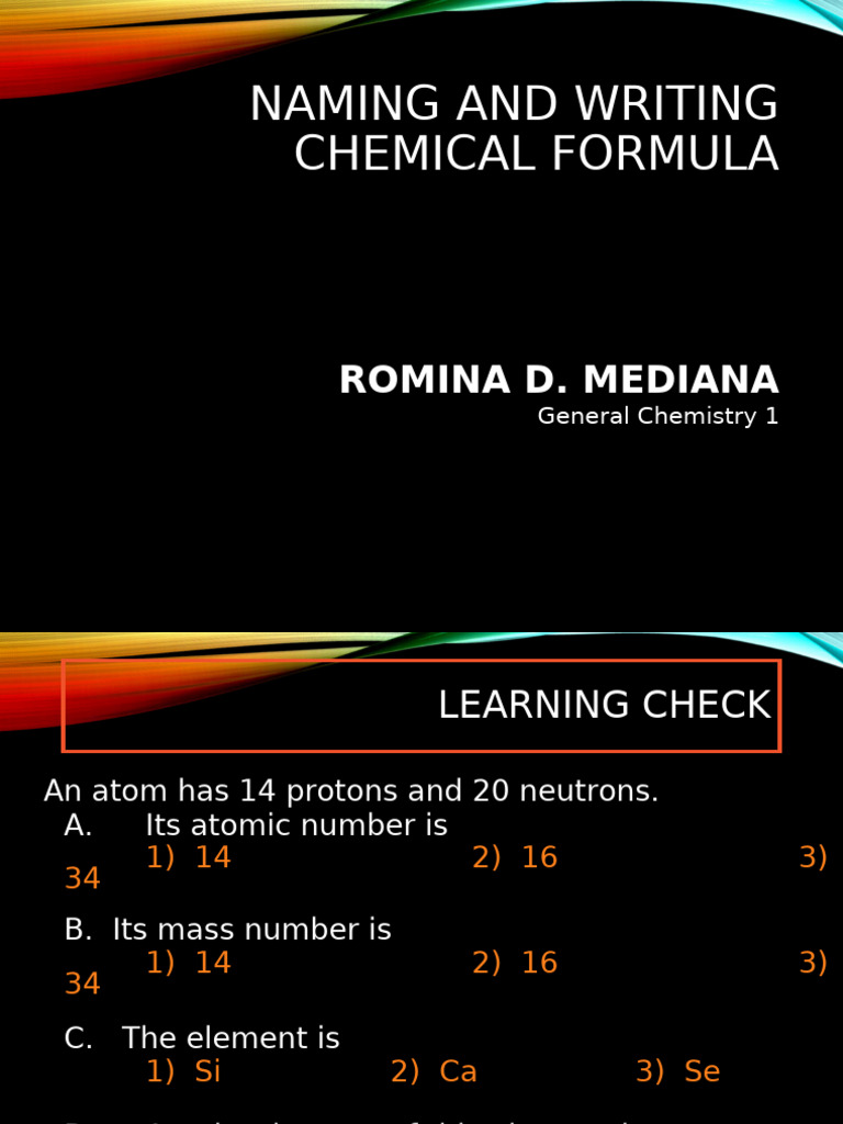 Chemical Formula Naming Guide | PDF | Ion | Chemical Compounds