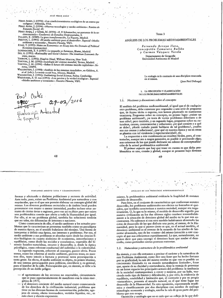 Cap 3 - Analisis de Los Problemas Medioambientales | PDF