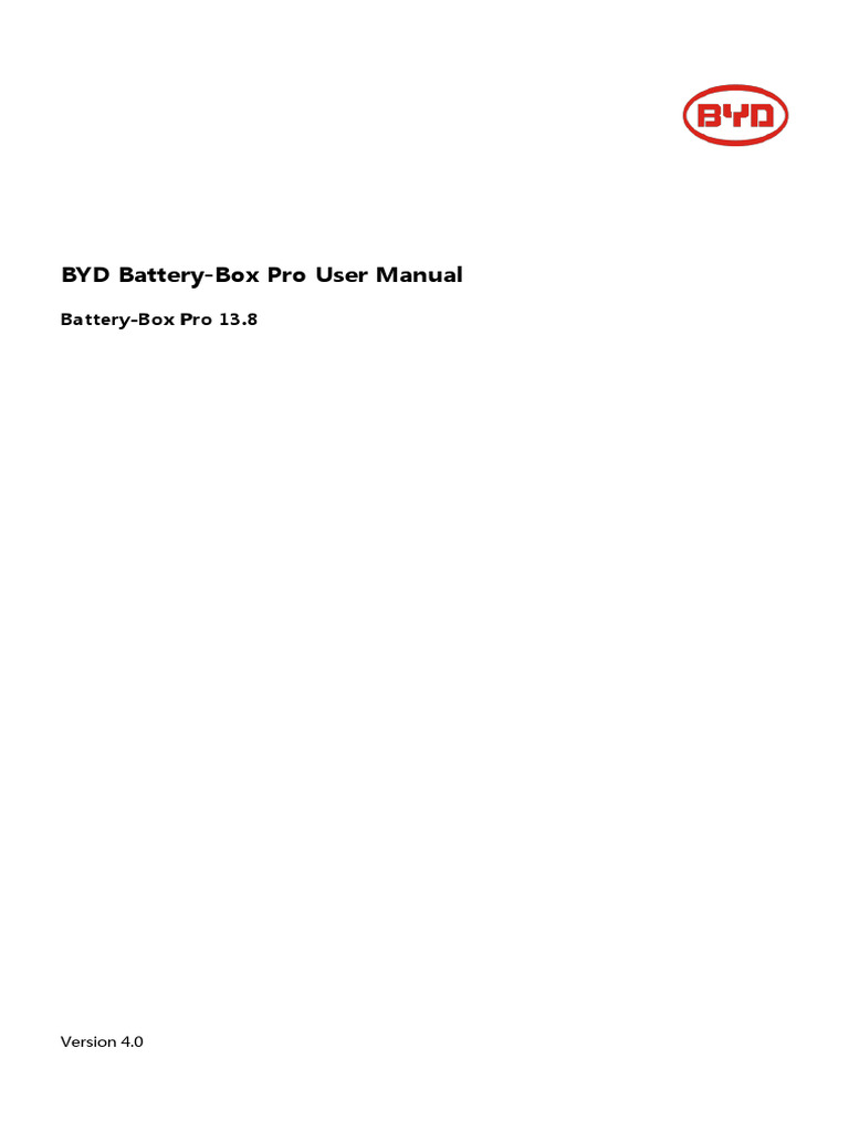 BYD Battery-Box Pro Manual 13.8 | PDF | Rechargeable Battery | Lithium ...