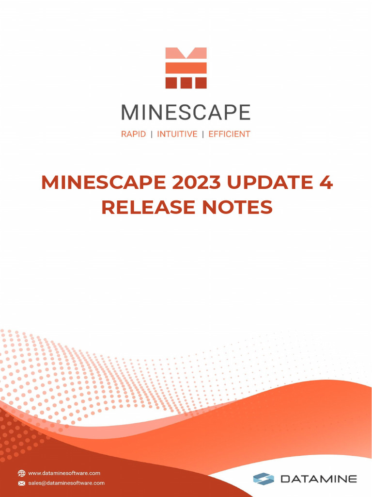 MineScape 2023 Update 4 Release Notes - EN | PDF | Computing | Software