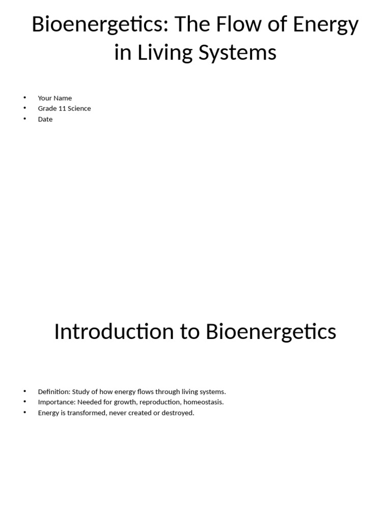 Bioenergetics: Energy Flow in Life | PDF