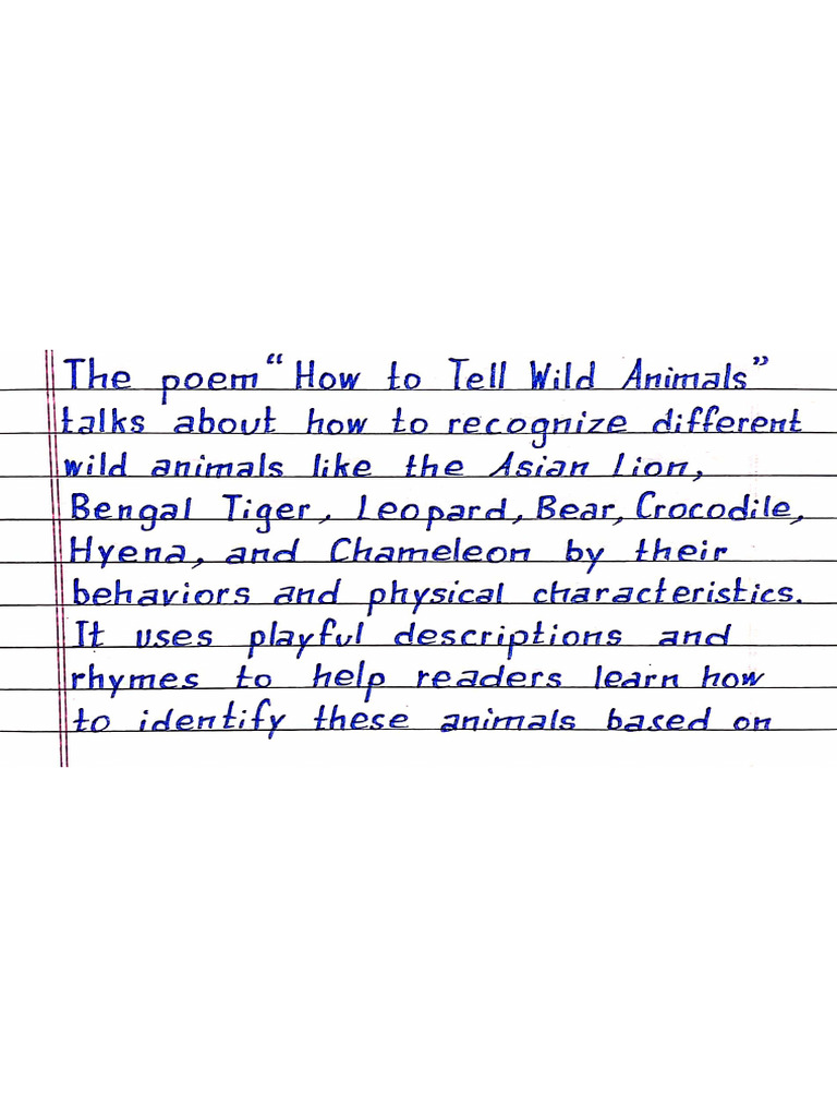 How to Tell Wild Animals | PDF