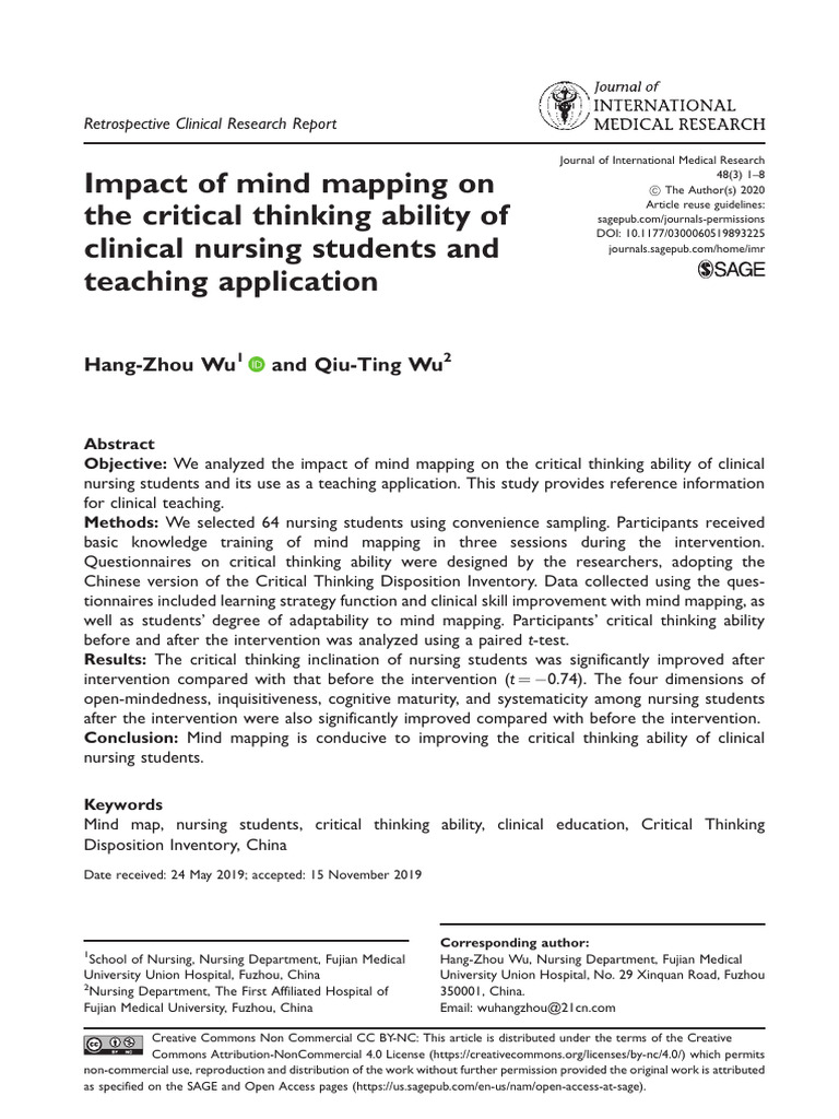 Article - Impact Mind Mapping in Critical Thinking (2024) | PDF ...