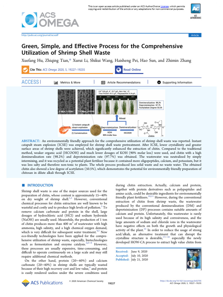 Eco-Friendly Chitin from Shrimp Waste | PDF | Acid | Sodium Hydroxide