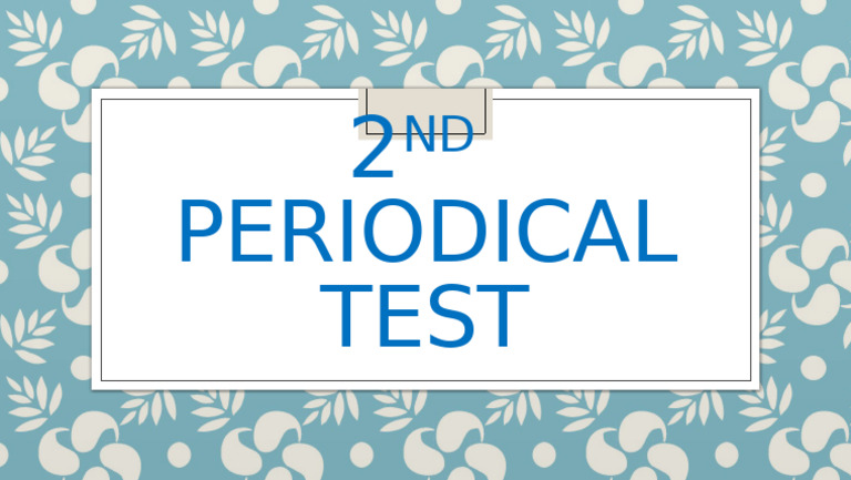 Cover 2ND Periodical Test | PDF