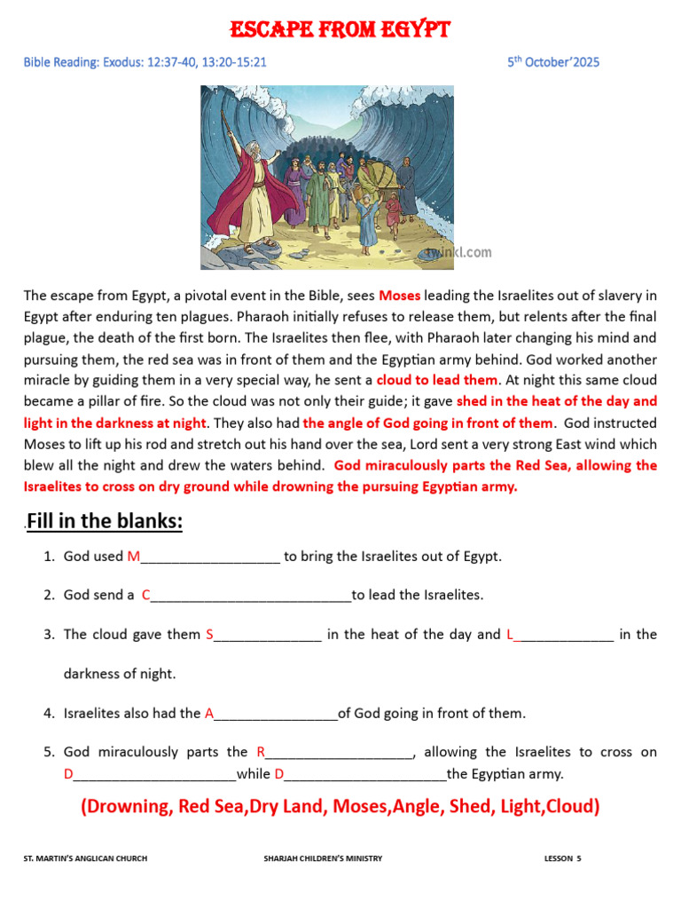 Escape from Egypt: Biblical Lessons | PDF | The Exodus | Moses