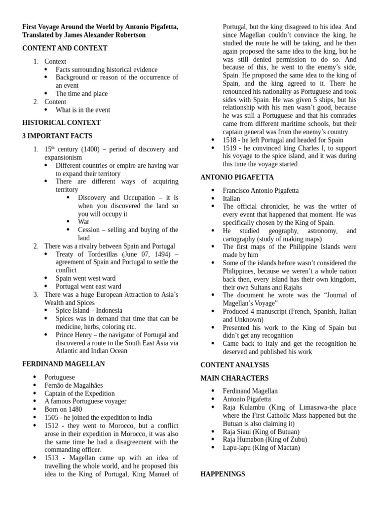 Magellan's Historic Voyage Overview | PDF | Age Of Discovery | Exploration