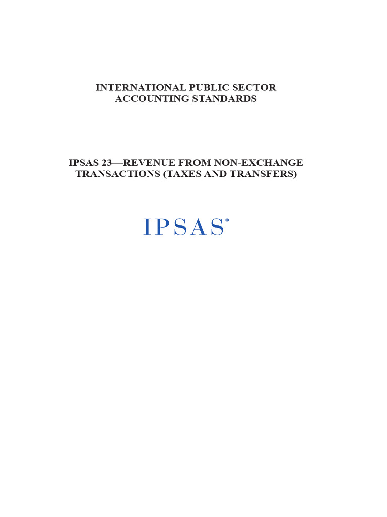 IPSAS 23: Revenue from Non-Exchange Transactions | PDF | Taxes ...