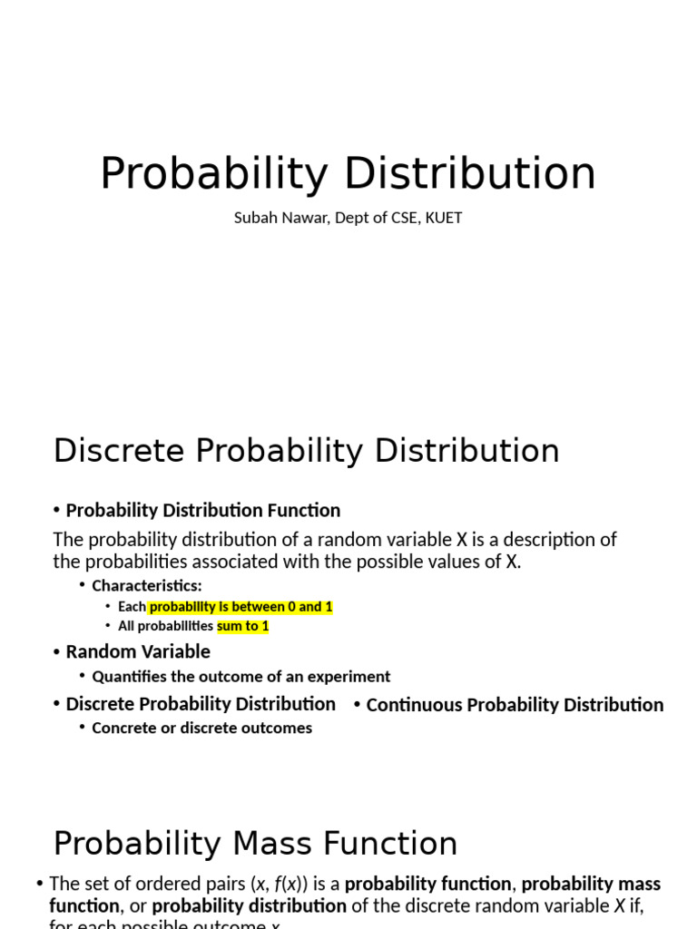 3.probability Distribution | PDF | Probability Distribution | Random ...