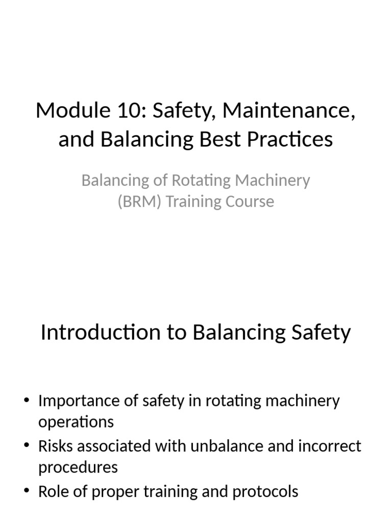 Balancing Machinery Safety & Maintenance Guide | PDF | Mechanical ...