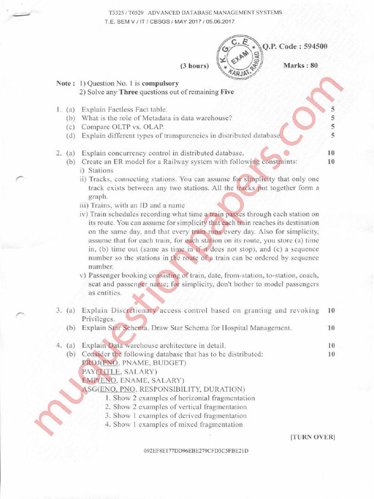 Te-It Sem5 Adbms May17 | PDF