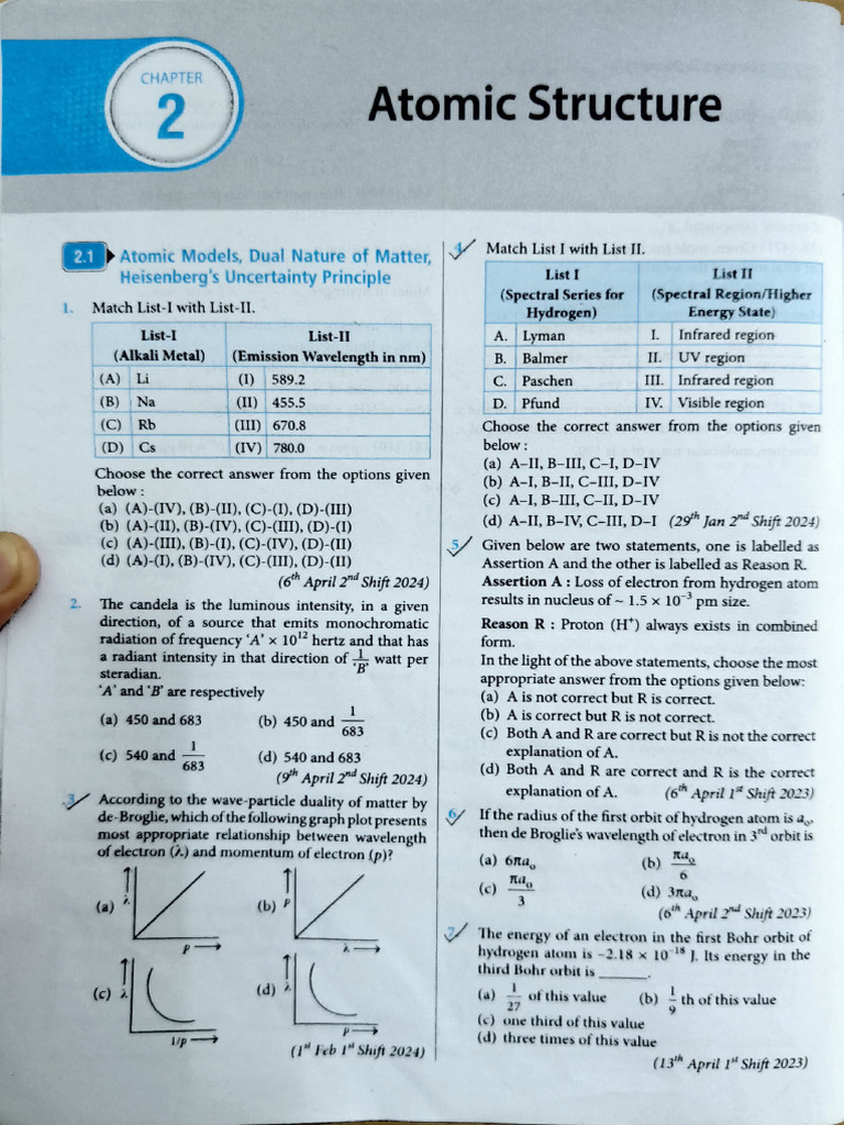 Atomic Structure PYQ | PDF