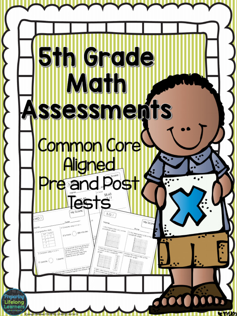 5th Grade Common Core Math Tests | PDF | Volume | Cartesian Coordinate ...