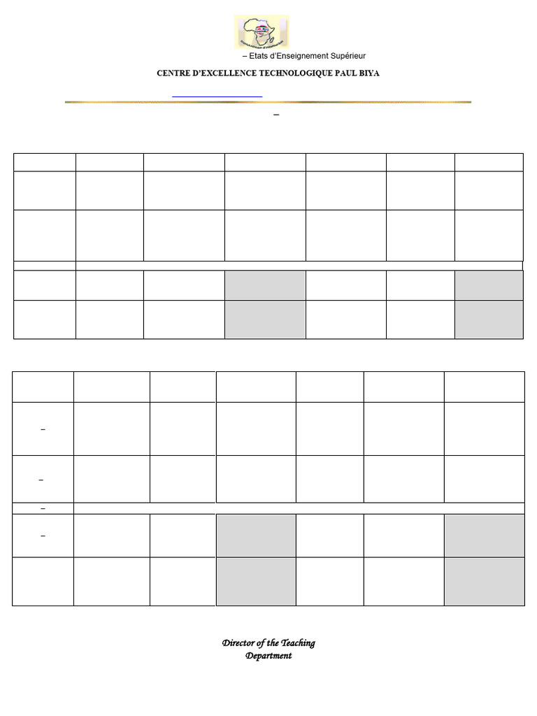 10th Timetable January 13th To January 17th 2025 | PDF | Business ...