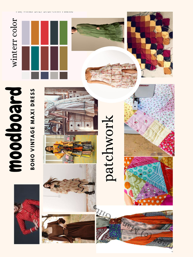 Cream Illustrative Moodboard Document | PDF