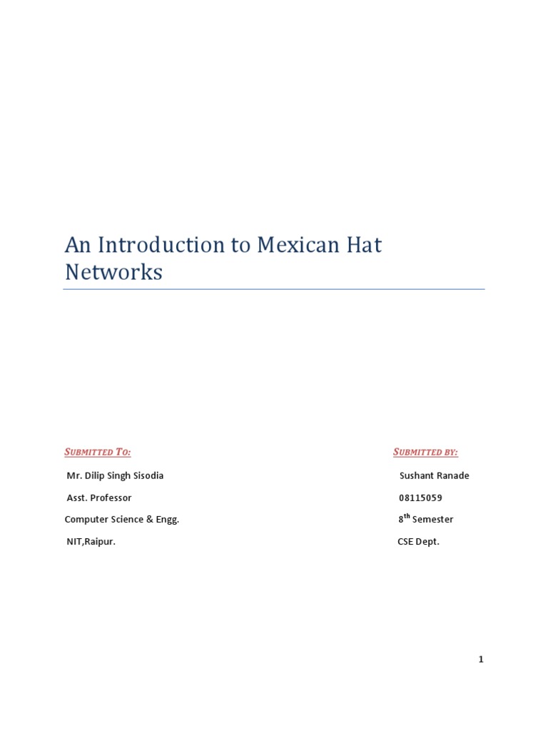 Mexican Hat Network | PDF | Artificial Neural Network | Neuron