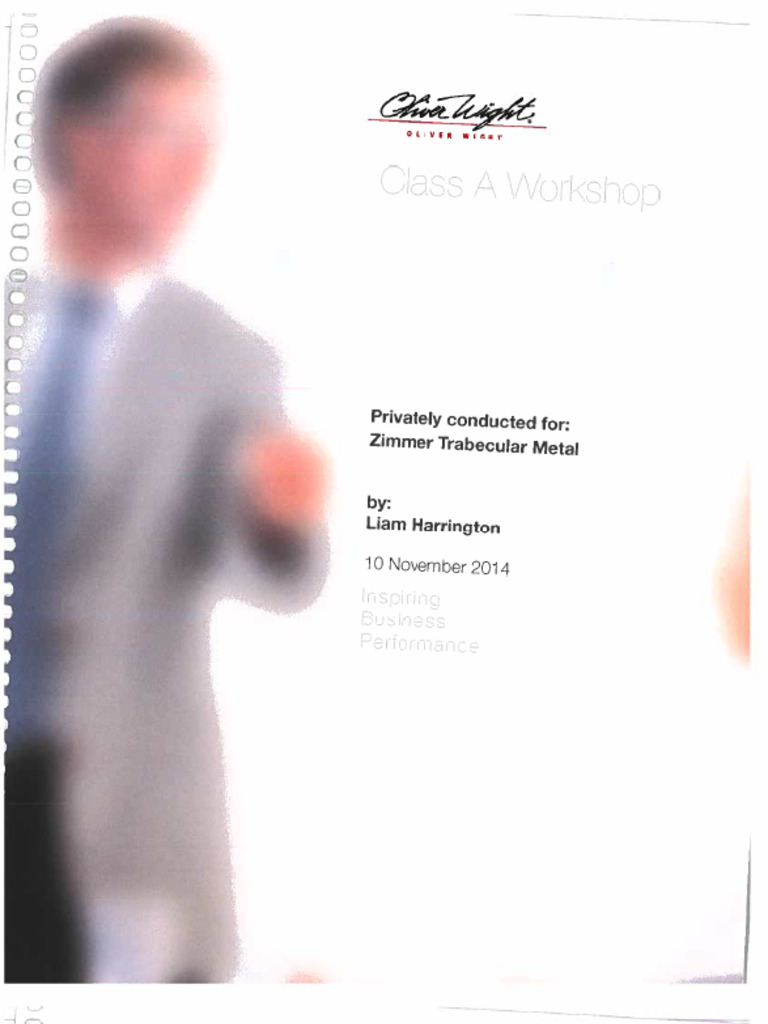 Class A IBP Workbook - Oliver Wight | PDF