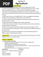 ? Class 10 Geography Chapter 4 - Agriculture | PDF | Agriculture | Crops