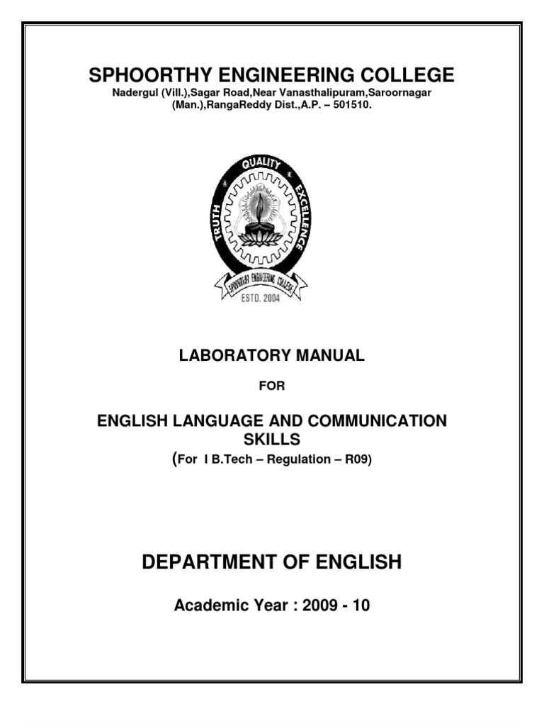 ELCS Lab Manual | PDF | Stress (Linguistics) | Vowel