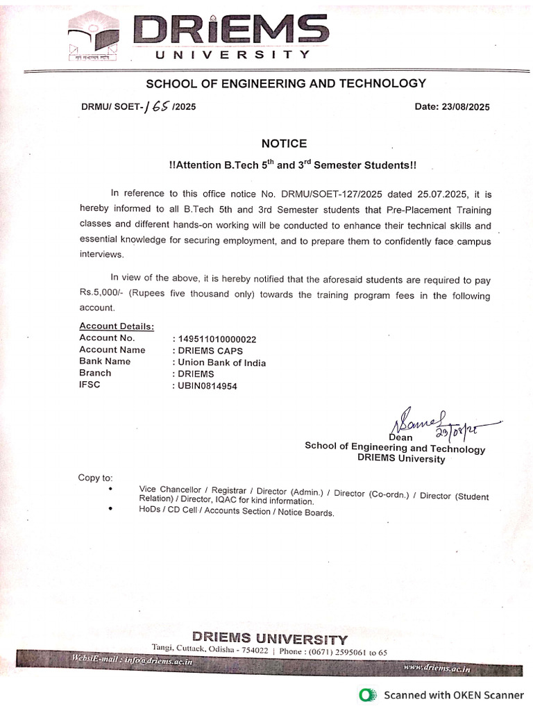 Notice For Training Classes. | PDF