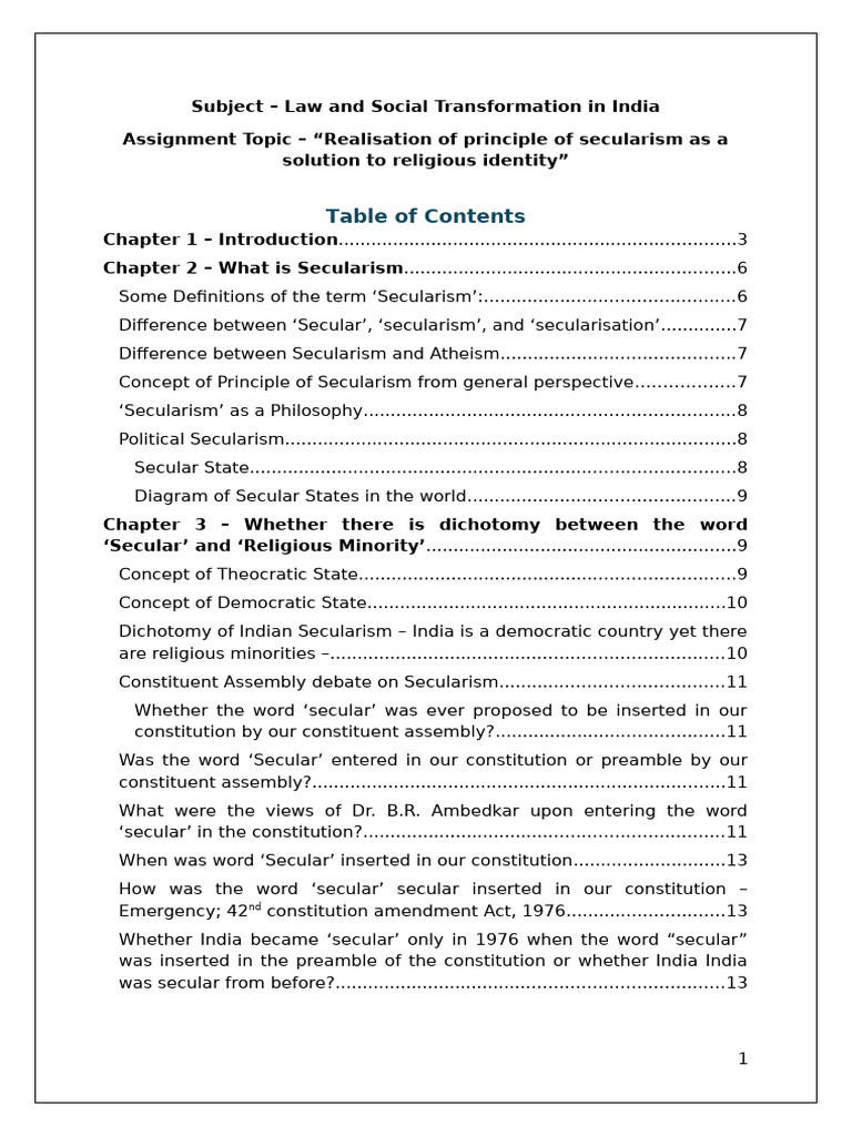 Secularism As A Solution To Religious Identity | PDF | Secularism ...