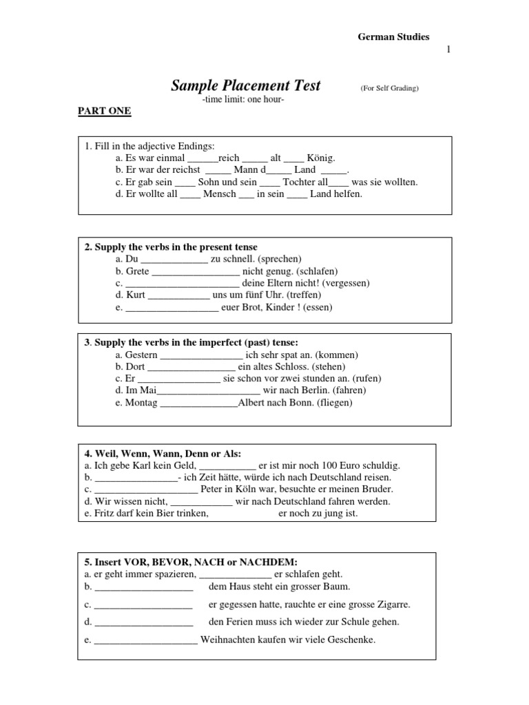 German Test | PDF