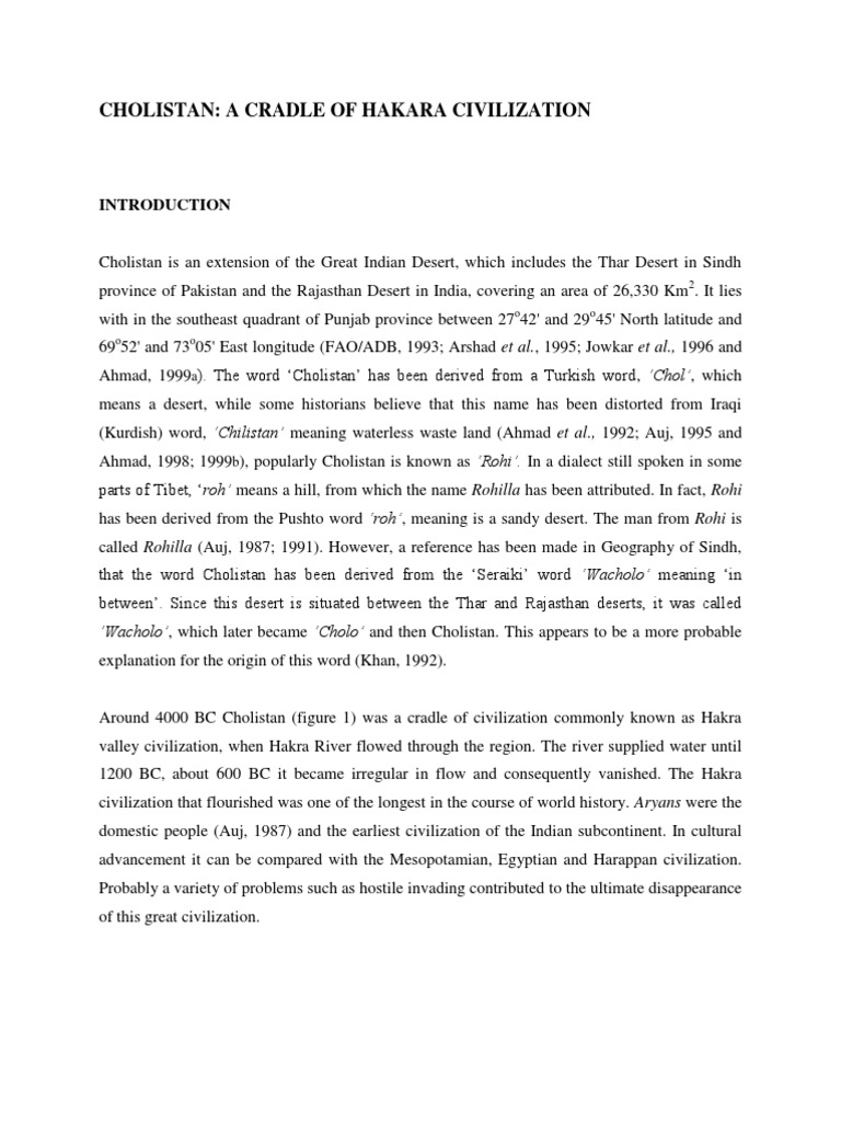 A Cradle of Hakara Civilization | PDF | South Asia | Archaeology
