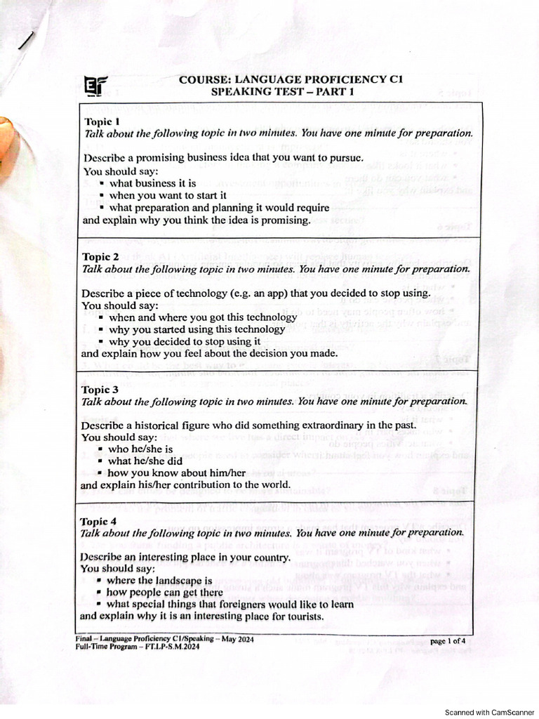 LangProC1. FT CTC. 5.2024 1 | PDF
