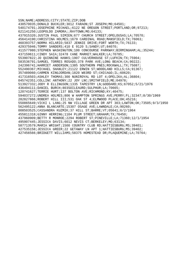 SSN Data Records Overview | PDF