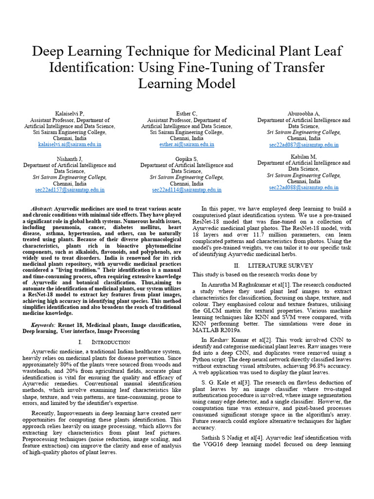 Deep Learning for Medicinal Plant ID | PDF | Deep Learning | Machine ...