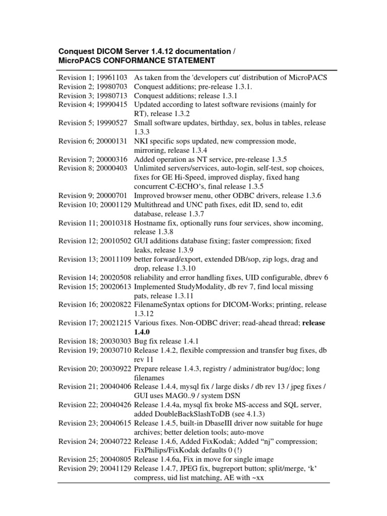 Conquest PACS | PDF | Postgre Sql | Databases