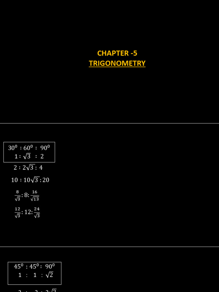 Trigonometry Night Class 2024-1 | PDF