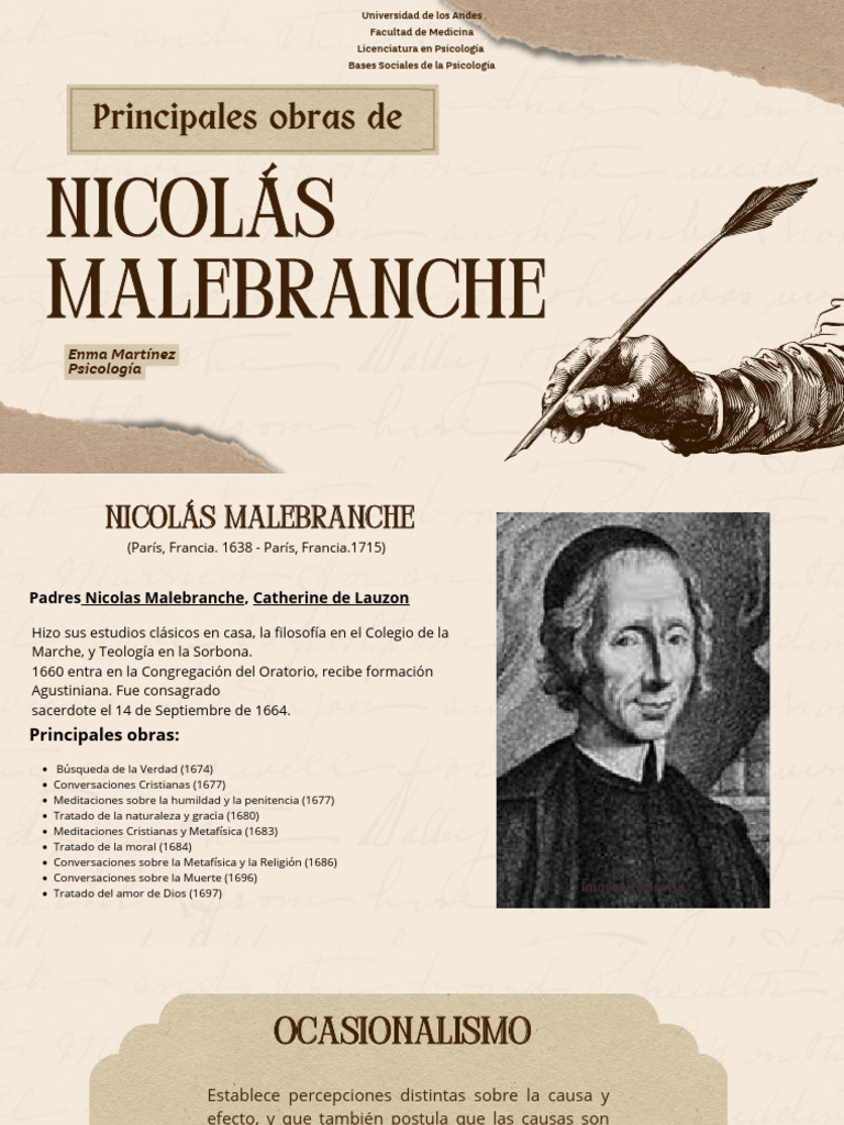 Nicolás Malebranche: Filosofía y Ocasionalismo | PDF | Verdad ...