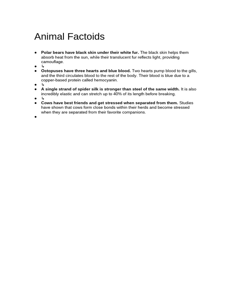 Animal Factoids | PDF
